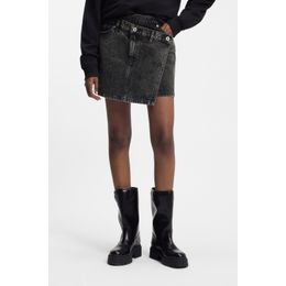 Hugo Damen Jeansrock "Galaxy", grau, Gr. L, unifarben, Denim/Jeans, Obermaterial: 100% Baumwolle, R&ouml;cke, mit asymmetrischem Bund, Mini-L&auml;nge