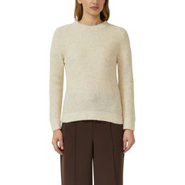 s.Oliver Damen Strickpulloverlight beige melange, Gr. 42, meliert, unifarben, Strick, Obermaterial: 59% Baumwolle, 37% Polyacryl, 4% Wolle, Pullover,