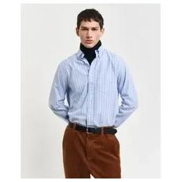 Gant f&uuml;r Herren. 3240169 Oxford-Hemd Regular Fit Archiv blau gestreift (XL), L&auml;ssig, Langarm, Bio-Baumwolle, Nachhaltig