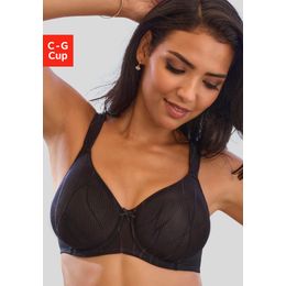 Minimizer-BH Nuance, Damen, Gr. 100, Cup G, schwarz, Microtouch, Obermaterial: 85% Polyamid, 15% Elasthan, BHs Minimizer-BH, mit B&uuml;gel und breiten, gef&uuml;tterten Tr&auml;gern, aus h&uuml;bschem Glanzjacquard