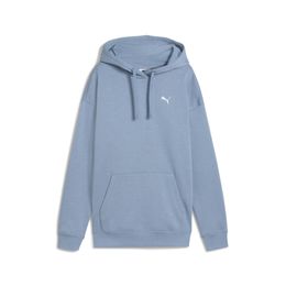 Puma Damen Kapuzensweatshirt "ESS RELAXED HOODIE FL", blau, Gr. XS, unifarben, Fleece, Obermaterial: 66% Baumwolle, 34% Polyester, Sweatshirts, mit