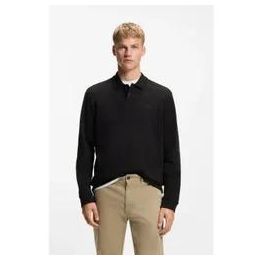 BOSS f&uuml;r Herren. 50520710 Petempesto Poloshirt schwarz (XL), L&auml;ssig, Baumwolle, Langarm