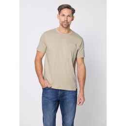 Street One MEN Damen T-Shirtgranite beige, Gr. XXL, unifarben, Web, 100% Baumwolle, Shirts, aus reiner Baumwolle