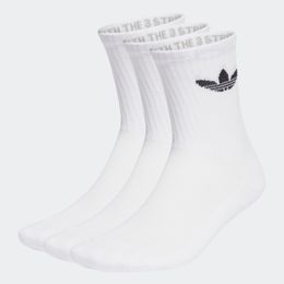 Herren Sportsocken "TREFOIL CUSHION CREW SOCKEN, 3 PAAR", adidas originals, Gr. M, wei&szlig;, Obermaterial: 65% Baumwolle, 31% Polyester, 3% Elasthan, 1%