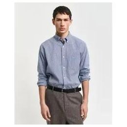 Gant f&uuml;r Herren. 3240163 Regular Fit Popeline Popeline Micro Printed Vichy Blue Check Hemd (S), Blau, L&auml;ssig, Baumwolle, Langarm