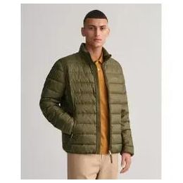 Gant f&uuml;r Herren. 7006298 Leichte Daunenjacke gr&uuml;n (L), L&auml;ssig, Langarm, Recyceltes Polyester, Nachhaltig
