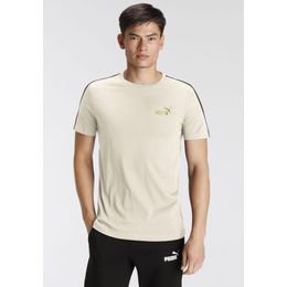 Puma Herren T-Shirt "ESS TAPE MINIMAL GOLD TEE", wei&szlig;, Gr. L, unifarben, Jersey, Obermaterial: 100% Baumwolle, Shirts, regular fit, sportlicher Stil,