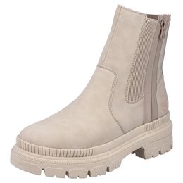 Rieker Damen Winterboots, Gr. 38, beige, Elastischer Einsatz, Lederimitat, Schuhe, mit kuscheligem Warmfutter