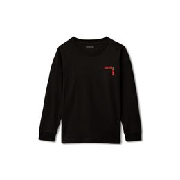 Jungen Langarmshirt, schwarz, Gr. 16, Calvin Klein Jeans, unifarben, Single Jersey, Obermaterial: 100% Baumwolle, Shirts, Regular fit, f&uuml;r Kinder bis