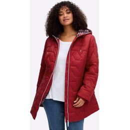 sheego Damen Steppjacke, rot, Gr. 48, unifarben, 100% Polyamid, B&uuml;ndchen:95% Polyester, 5% Elasthan, Wattierung:100% Polyester, Jacken