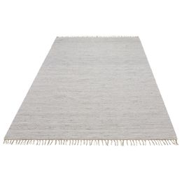 Teppich OTTO HOME, B:160cm H:5mm L:230cm, grau, Baumwolle, Wohnzimmer, Teppiche, "Paul, Handwebteppich", reine Baumwolle, Uni, handgewebt,