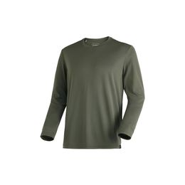 Maier Sports Damen Langarmshirt "MS FAV Long Tee M"moosgr&uuml;n, Gr. M, 100% Polyester (recycelt), Shirts, atmungsaktives Herren Shirt langarm, Regular