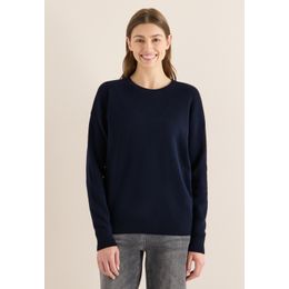 Strickpullover Cecil, Damen, Gr. XS (36), universal blau, Web, 100% Baumwolle, unifarben, comfort fit normal, Rundhals, Rippb&uuml;ndchen, Pullover Strickpullover, aus reiner Baumwolle