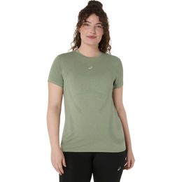 Laufshirt asics "ROAD SEAMLESS SS TOP", Damen, Gr. XL, monument blau, whisper gr&uuml;n, Obermaterial: 65% Polyamid, 35% Polyester, Shirts Laufshirt, nahtlose Strickkonstruktion, mit ACTIBREEZE&trade; Technologie