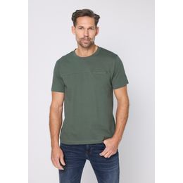 T-Shirt Street One MEN, Jungen, Gr. L (42), timeless gr&uuml;n, Web, 100% Baumwolle, unifarben, normal normal, Rundhals, Rippb&uuml;ndchen, Shirts T-Shirt, aus reiner Baumwolle