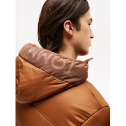 Tommy Jeans Herren Steppjacke "HOODED LOGO PUFFER"pecan nut, Gr. XXXL, unifarben, Web, Obermaterial: 100% Polyamid, Jacken, Winterjacke Steppjacke W