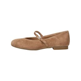 Paul Green Damen Riemchenballerina "Paul Green Ballerinas Veloursleder", Gr. 38,5, braun, Veloursleder, Schuhe