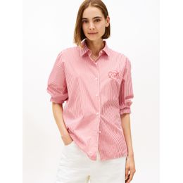Tommy Hilfiger Damen Hemdbluse "COTTON EASY SHIRT", rot, Gr. 42, gestreift, Web, Obermaterial: 100% Baumwolle, Blusen