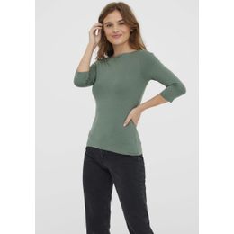 V&eacute;ro Moda VERO MODA Damen 3/4-Arm-Shirt "VMPANDA MODAL 3/4 TOP JRS NOOS", gr&uuml;n, Gr. L, unifarben, Jersey, Obermaterial: 48% Baumwolle, 48% Modal (TENCEL ), 4%