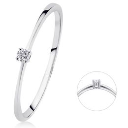 ONE ELEMENT Damen Diamantring "0,03 ct Diamant Brillant Ring aus 585 Wei&szlig;gold", 53, 0,03 mit Diamant, Diamanten Gold Wei&szlig;gold 585, silber, Diamanten,