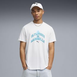 Puma Herren T-Shirt "Olympique de Marseille FtblCulture T-Shirt Herren", wei&szlig;, Gr. M, Obermaterial: 100% Baumwolle. Rippe: 25% Polyester, 75%
