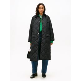 Steppmantel Tommy Hilfiger "PADDED FLAG QUILTED COAT", Damen, Gr. S (36), schwarz, Web, Obermaterial: 100% Polyester, unifarben, regular fit, M&auml;ntel Steppmantel