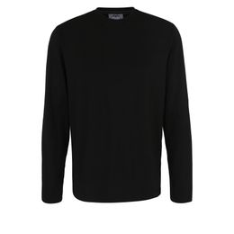 Herren Langarmshirt, schwarz, Gr. XXL, Ahorn Sportswear, unifarben, 100% Baumwolle, Shirts, mit modernem Rundhalsausschnitt