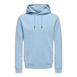 Only & Sons ONLY & SONS Herren Kapuzensweatshirt "ONSCERES HOODIE SWEAT NOOS"cerulean, Gr. S, unifarben, angeraute Sweatware, Obermaterial: 57% Baumwolle, 43%