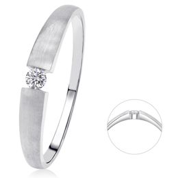 ONE ELEMENT Damen Diamantring "0,07 ct Diamant Brillant Ring aus 585 Wei&szlig;gold", 55, 0,07 mit Diamant, Diamanten Gold Wei&szlig;gold 585, silber, Diamanten,