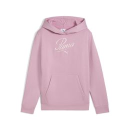 Puma M&auml;dchen Kapuzensweatshirt "ESS SCRIPT HOODIE FL G", rosa, Gr. 140, bedruckt, Fleece, Obermaterial: 68% Baumwolle, 32% Polyester, Sweatshirts,