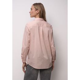 Street One Damen Langarmblusefaded rose, Gr. 36, gestreift, Web, 79% Baumwolle, 19% Polyamid, 2% Elasthan, Blusen, aus Baumwolle mit Stretchanteil