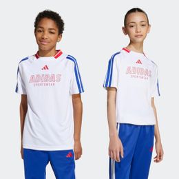 Jungen T-Shirt "J HOT TEE", wei&szlig;, Gr. 140, adidas Sportswear, Obermaterial: 100% Polyester, Shirts, sportlicher Stil, f&uuml;r Kinder und Teens, mit