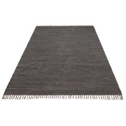 Teppich OTTO HOME, B:60cm H:5mm L:120cm, grau, Baumwolle, Wohnzimmer, Teppiche, "Paul, Handwebteppich", reine Baumwolle, Uni, handgewebt,
