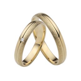 Firetti Damen Trauring "Schmuck Geschenk Gold 750 Hochzeit Ehering "LIEBE"", 54, ohne Brillant, Gelbgold 585, 3,5mm, gold, Gelbgold 585, Fingerringe,
