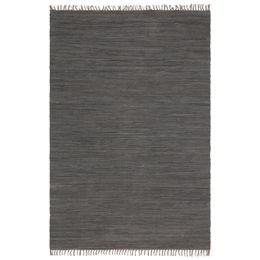 Teppich OTTO HOME, B:120cm H:5mm L:180cm, grau, Baumwolle, Wohnzimmer, Teppiche, "Paul, Handwebteppich", reine Baumwolle, Uni, handgewebt,