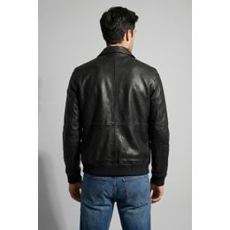 Mauritius Herren Lederjacke "MMCrovig"schwarz, Gr. L, unifarben, Obermaterial: 100% Schafsleder. B&uuml;ndchen: 84% Baumwolle, 14% Polyester, 2% Elasthan.