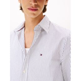 Tommy Hilfiger Herren Langarmhemd "CORE HAIRLINE POPLIN", wei&szlig;, Gr. XXL, Web, Obermaterial: 100% Baumwolle, Hemden, regular fit, Button-down-Kragen,