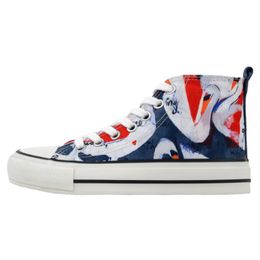 DOGO Damen Sneaker "Lyra High-Top Sneaker Swan And Raven", Gr. 37wei&szlig;, Textil, Schuhe, Handgefertigt