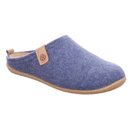 Rohde Damen Pantoffel "TIVOLI", Gr. 38blau, Filz, meliert, Schuhe, Hausschuh, Clog, Homeslipper mit herausnehmbarer Innensohle