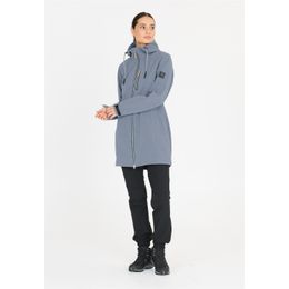 Softshelljacke WHISTLER "Thora", Damen, Gr. 50, blau (ice), 96% Polyester, 4% Elasthan, unifarben, normal, ohne Ausschnitt, Jacken Softshelljacke, in wasser- und windabweisender Qualit&auml;t
