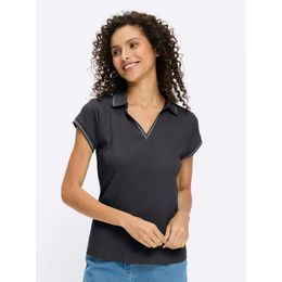 Heine Damen Kurzarmshirt "Shirt", schwarz, Gr. 34, unifarben, 95% Baumwolle, 5% Elasthan, Shirts