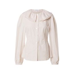 EDITED Bluse 'Fariza' Damen Gr&ouml;&szlig;e L dunkelbeige / wei&szlig;