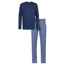 Mey Pyjama lang 'Graphic Stripes' Herren Gr&ouml;&szlig;e S blau