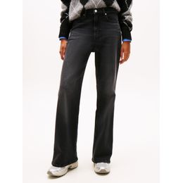 Tommy Jeans Damen Bootcut-Jeans "BELLA HGH FLR"denim schwarz, Gr. 29, unifarben, Denim/Jeans, Obermaterial: 99% Baumwolle, 1% Elasthan, Jeans, in
