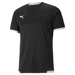 Puma Herren Trainingstop "TEAMLIGA JERSEY", schwarz-wei&szlig;, Gr. M, unifarben, Interlock, Obermaterial: 100% Polyester, Tops, Kurzarmdesign, sportlicher