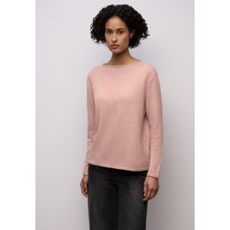 Strickpullover Street One, Damen, Gr. 36, faded rose meliert, Stoff, 30% Polyester, 27% Polyacryl, 23% Polyamid, 20% Viskose, unifarben, regular fit normal, U-Boot-Ausschnitt, Rollsaum, Pullover Strickpullover, aus softem Materialmix