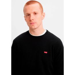 Levi's LEVI'S Herren Wollpullover "ORIGINAL HM SWEATER", schwarz, Gr. S, Strick, Obermaterial: 80% Wolle, 20% Polyamid, Pullover, klassische Rundhalsform