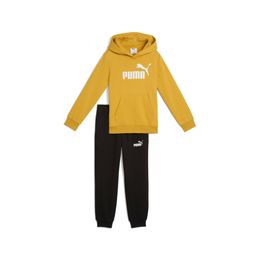 Puma Jungen Trainingsanzug "ESS NO.1 LOGO SWEAT SUIT TR PS"archive gold, Gr. 116, bedruckt, Sweatware, Obermaterial: 68% Baumwolle, 32% Polyester.