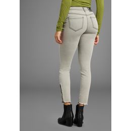 Arizona Damen 5-Pocket-Jeanslight grau used, Gr. 42, unifarben, Denim/Jeans, Obermaterial: 70% Baumwolle, 28% Polyester, 2% Elasthan, Jeans, schmale,