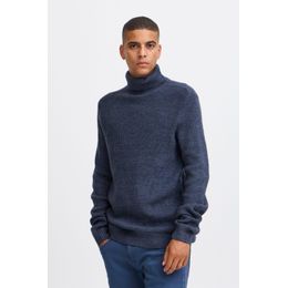 Strickpullover Blend "BHPullover", Herren, Gr. S, marineblaus, Grobstrick, 80% Polyacryl, 20% Nylon, meliert, Basic, regular fit normal, hoch geschlossener Ausschnitt, eng, Pullover Strickpullover, Klassischer Grobstrickpullover mit Rollkragen